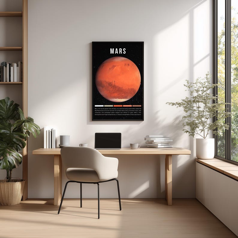 Mars Poster - Mars Print - Red Planet Wall Art - Space Print - Space ...