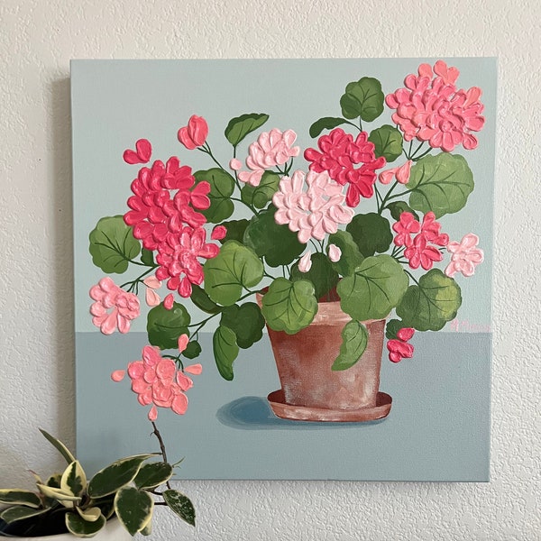 Geranium Painting - Etsy