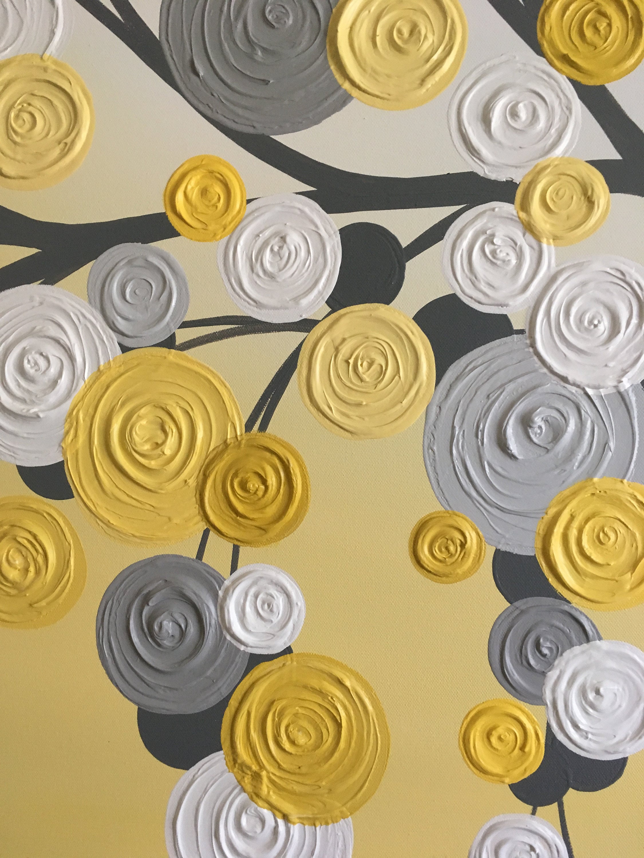 Yellow and Gray Textured Tree Art Diptych Set of Two Custom - Etsy Israel