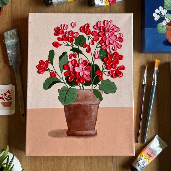 Geranium Painting - Etsy