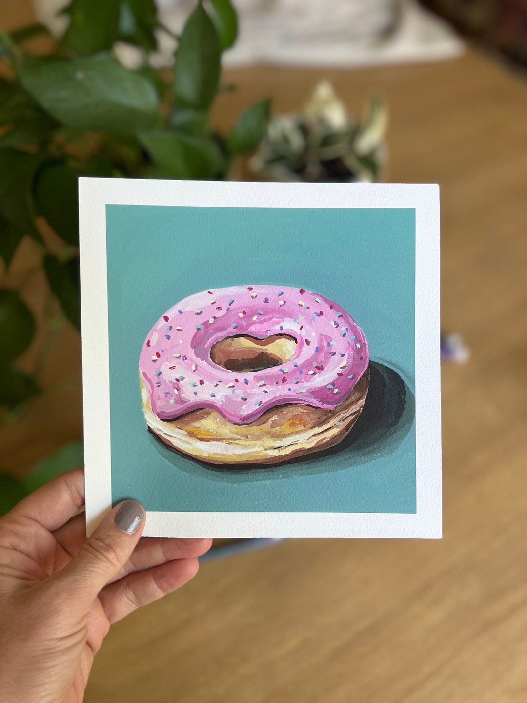 Pink Donut Wall Art | Novelty Food Art Print | Gift for Donut Lover ...