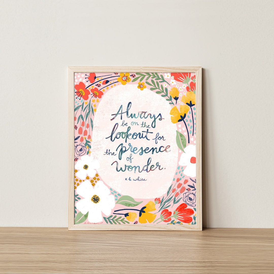 Floral Quote Art Print: Inspirational Hand-lettered Wall Decor (8x10 ...
