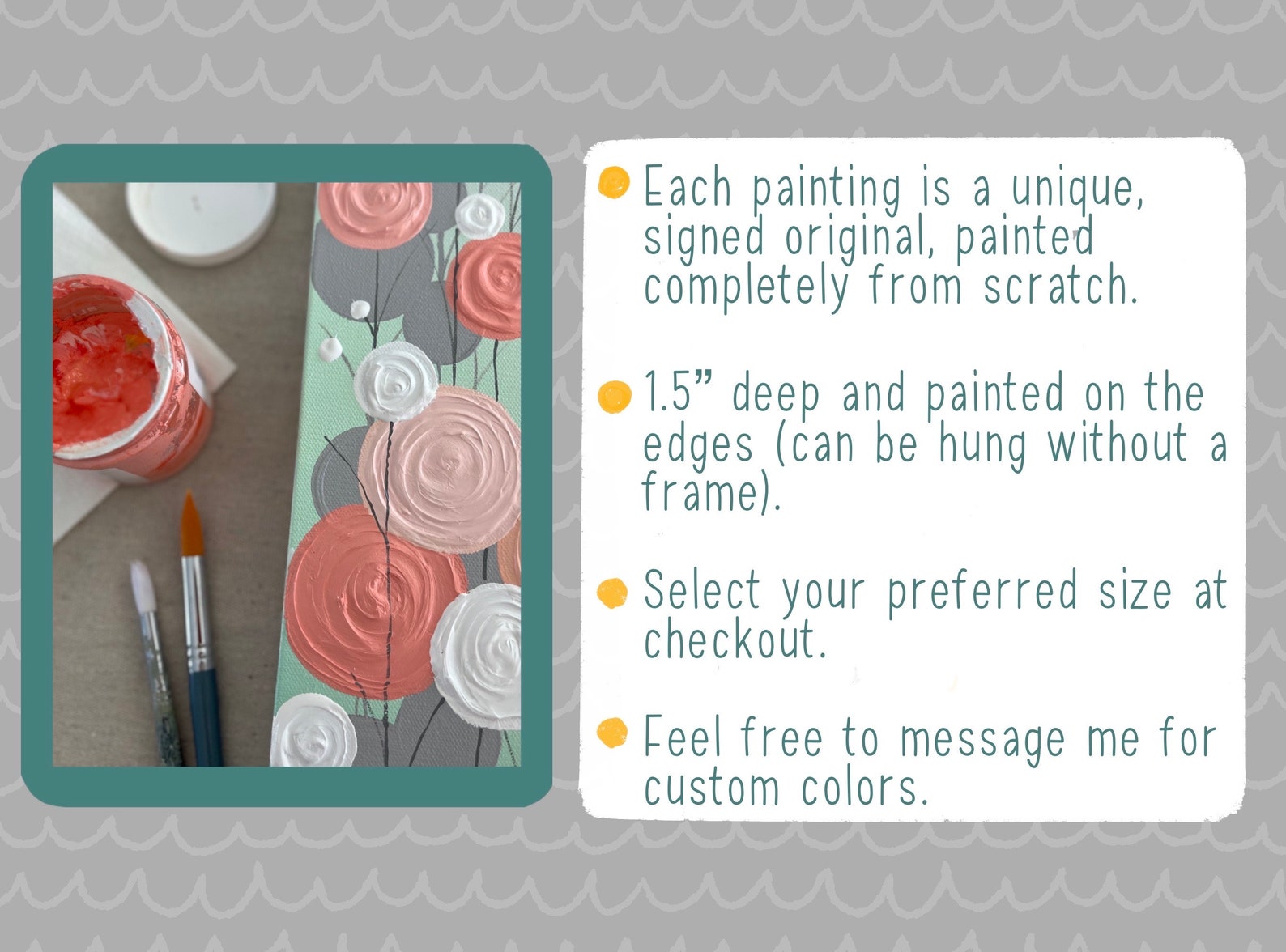 Navy Blue Turquoise Yellow and Gray Textured Painting - Etsy