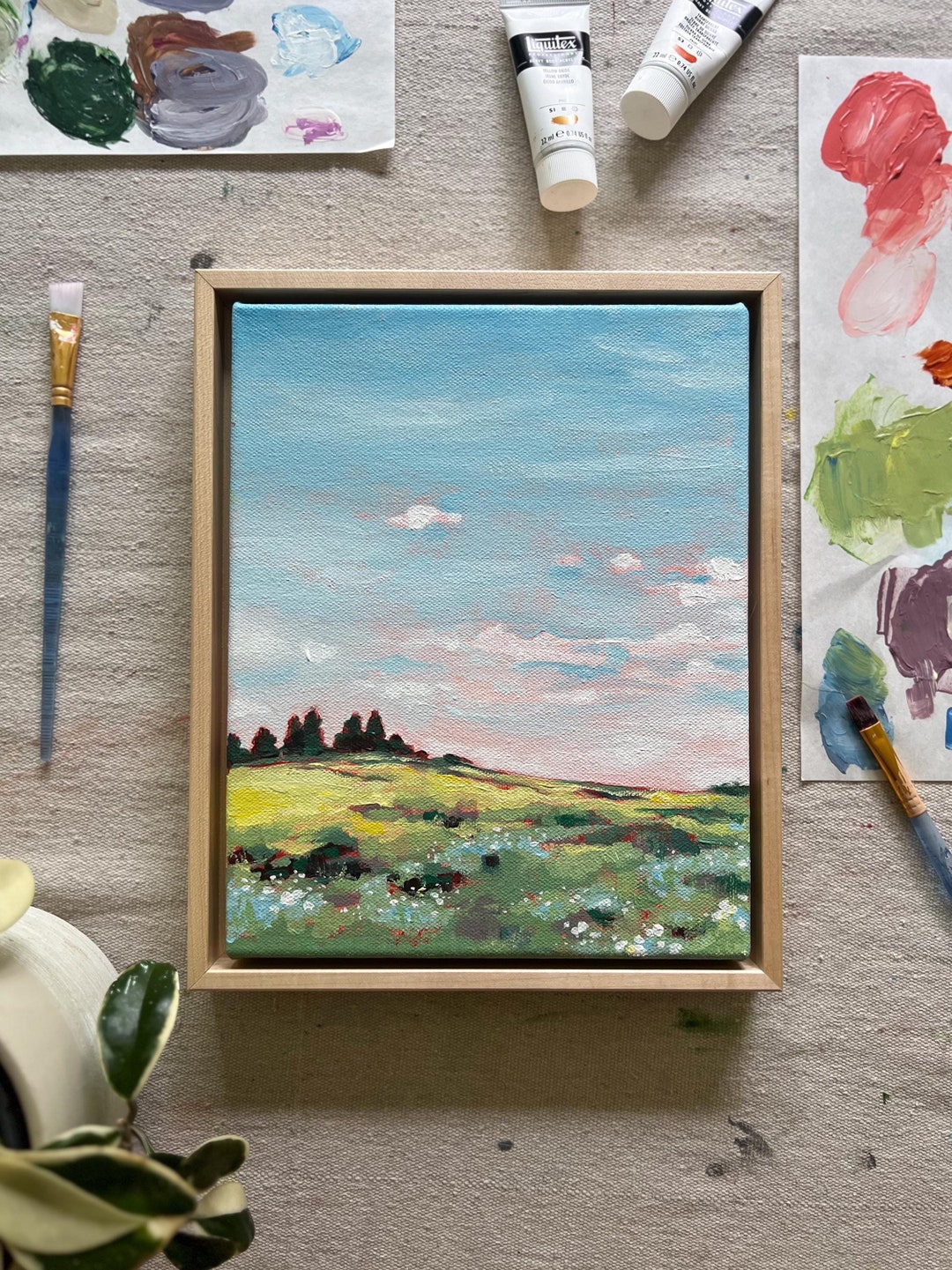 Colorado Landscape Painting: 8x10" Impressionist Acrylic, Framed ...