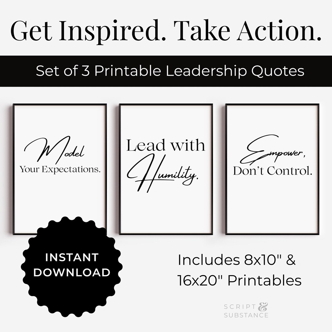 Printable Leadership Quotes for Entrepreneurs – Set of 3 Wall Art ...