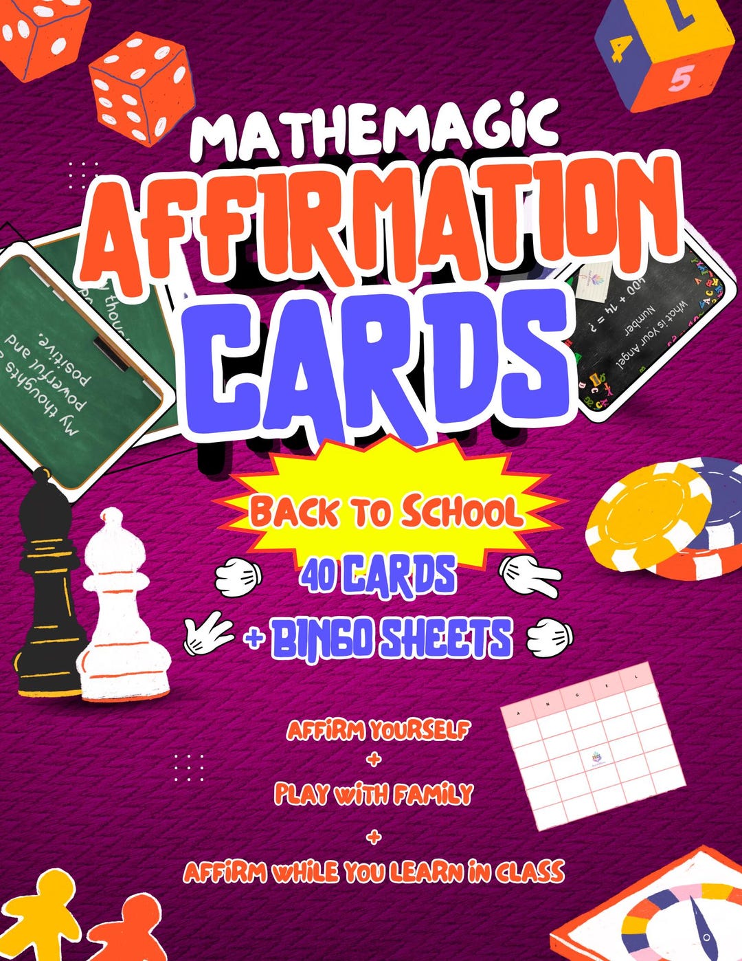 Mathemagic Affirmation Cards + Angel Number Bingo: Fun Math Game ...