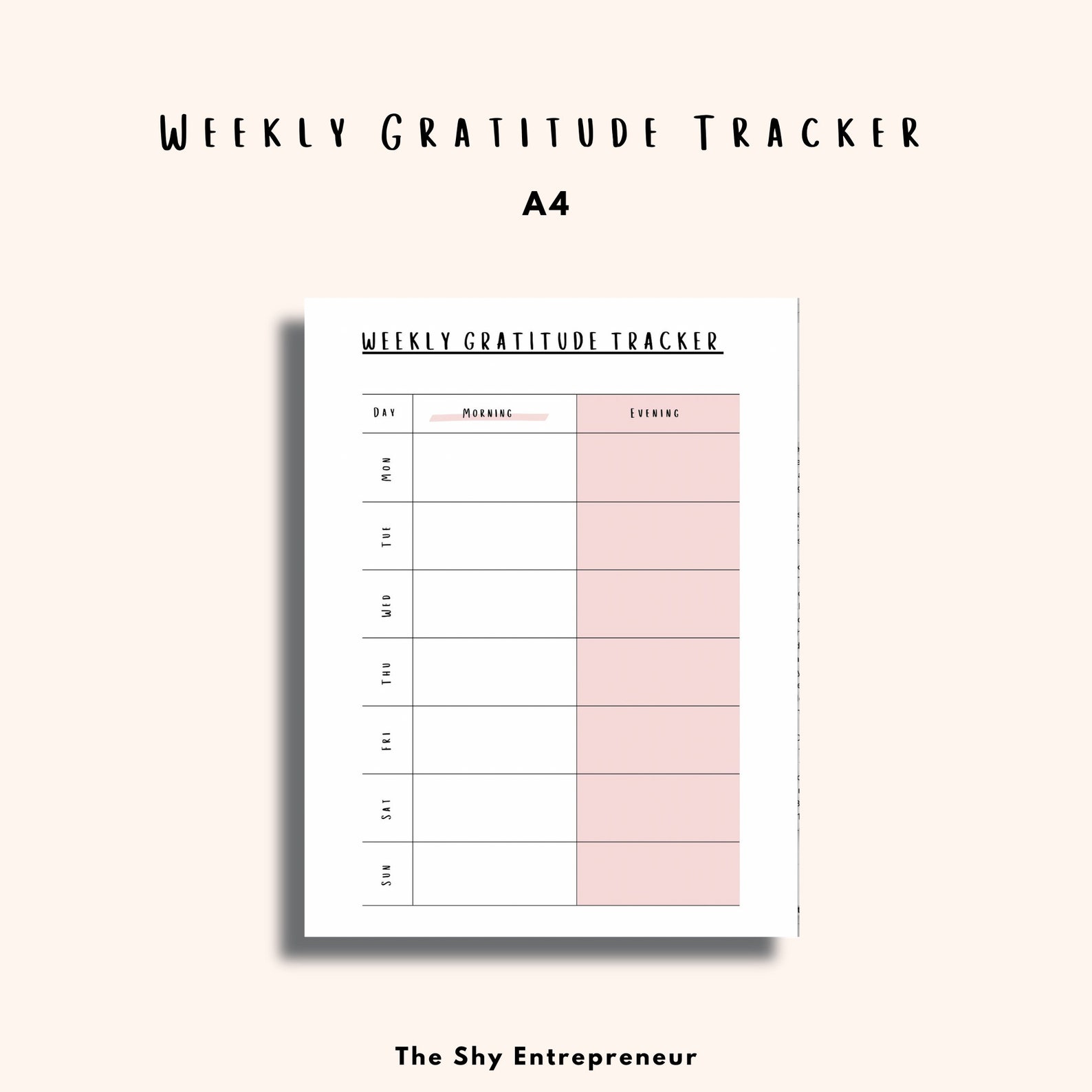Weekly Gratitude Tracker Printable Planner Digital - Etsy UK