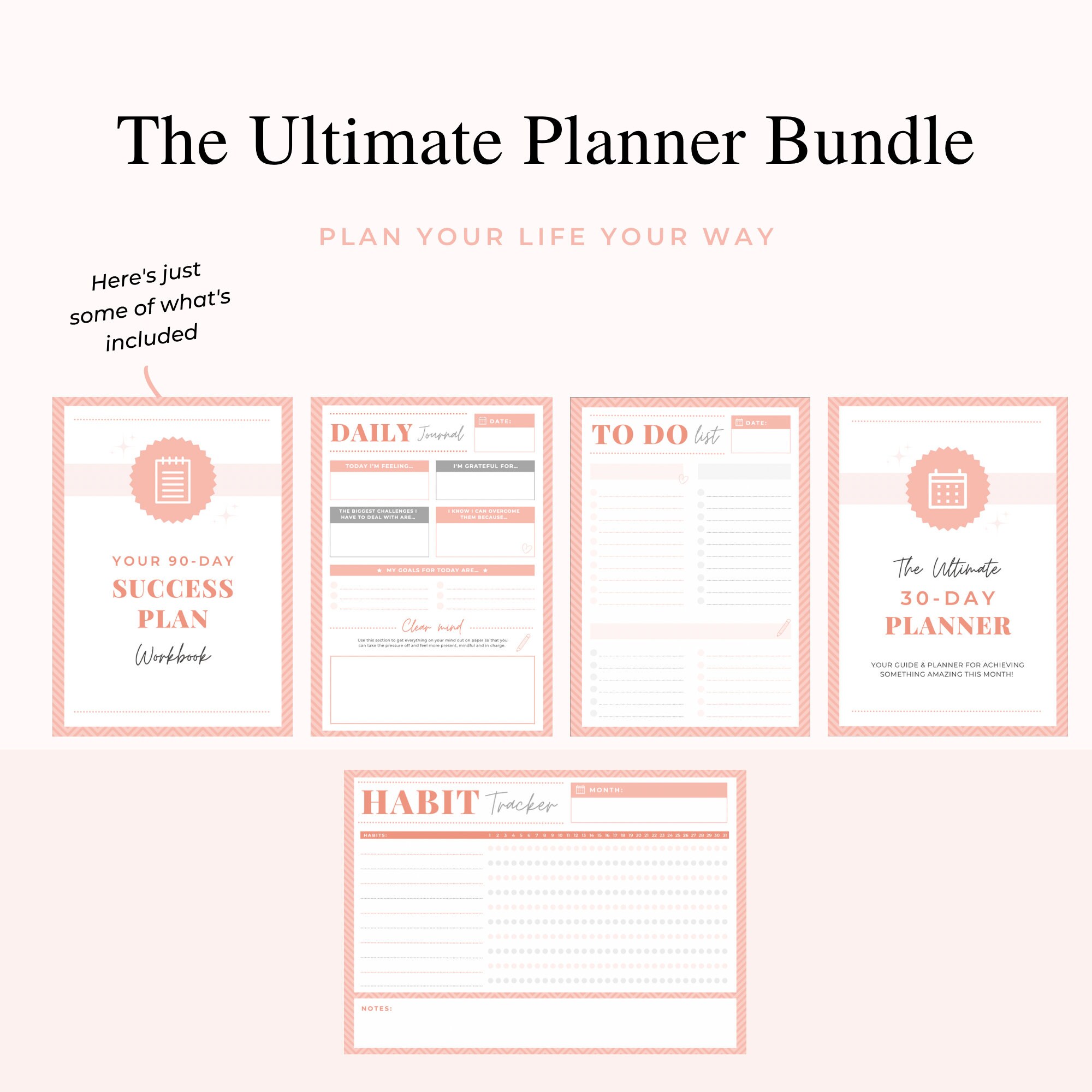 The Ultimate Planner Bundle 30/90 Day Success Plan/habit - Etsy