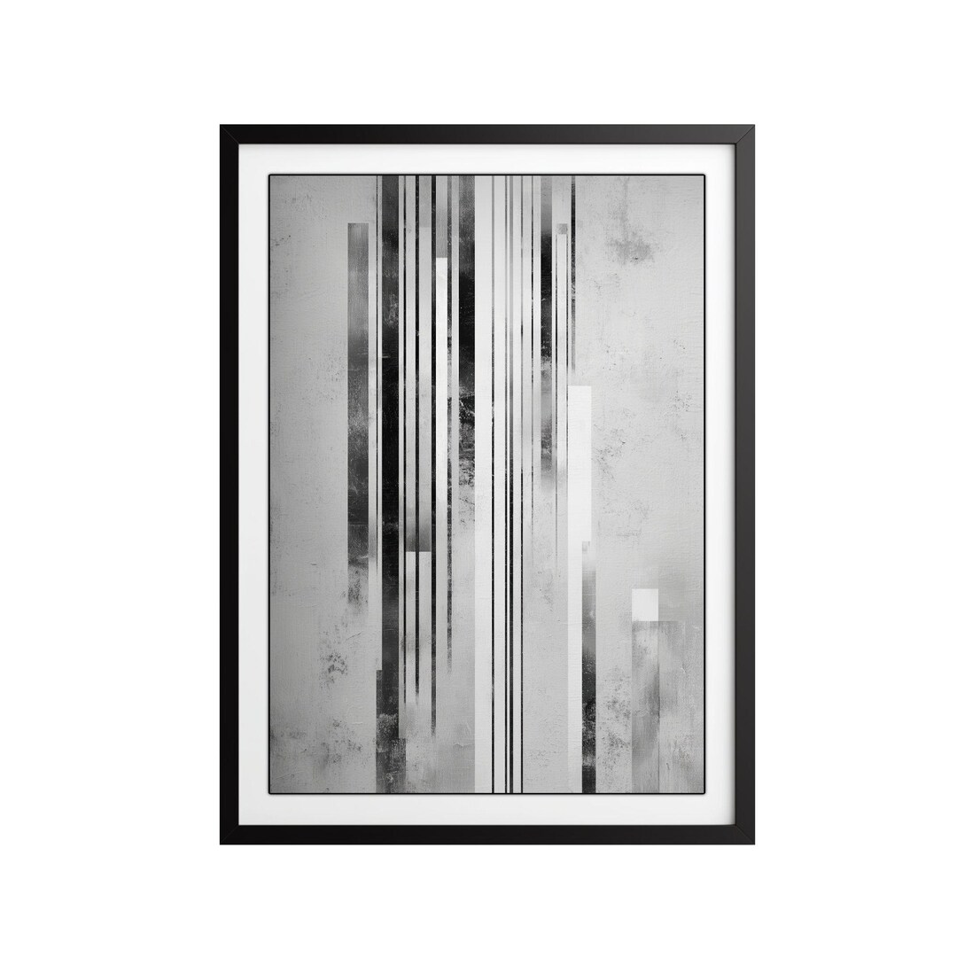 Grayscale Lines Art Print, Minimalist Digital Download, Modern Wall ...