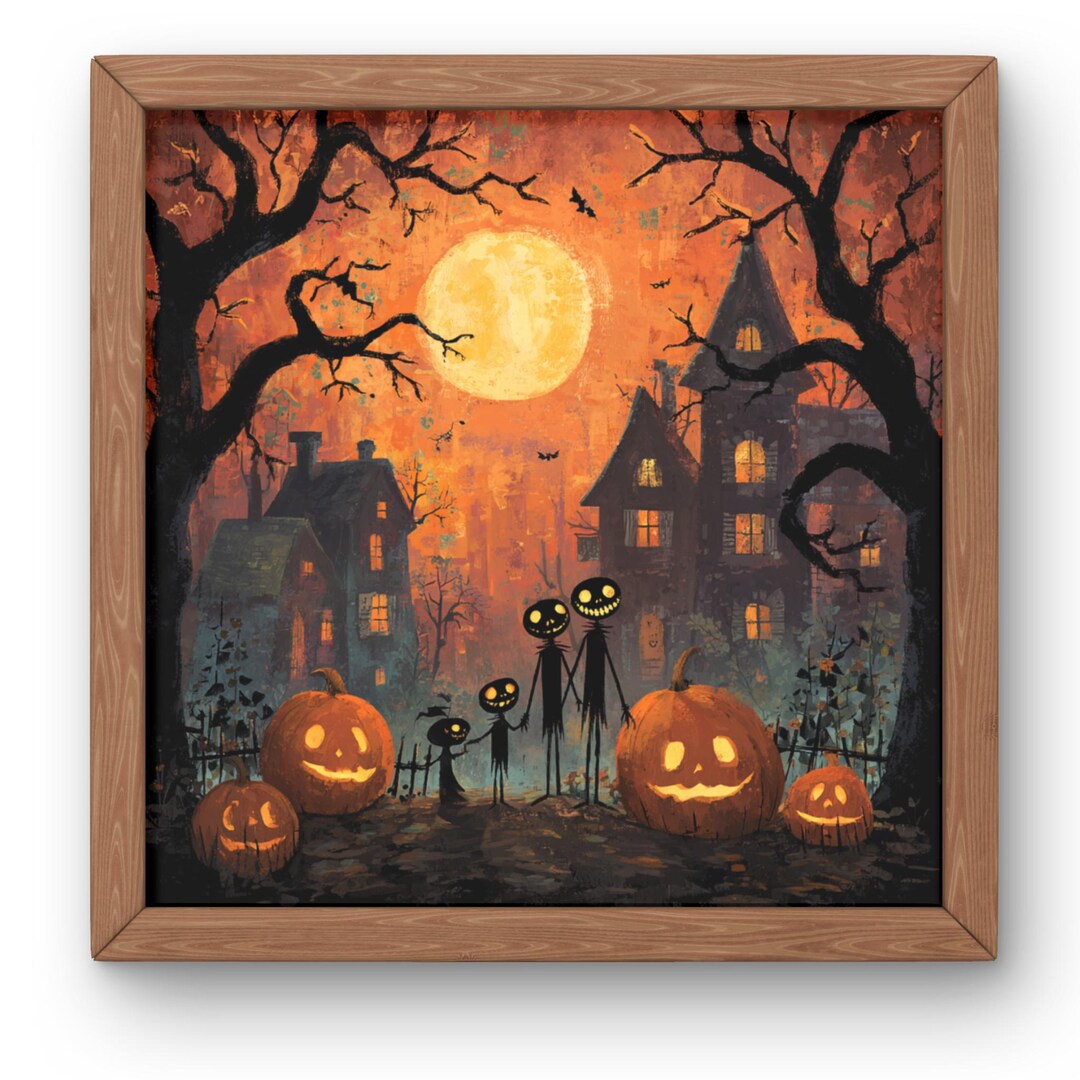 Spooky Halloween Family Art Print | Spooky Halloween Wall Decor ...