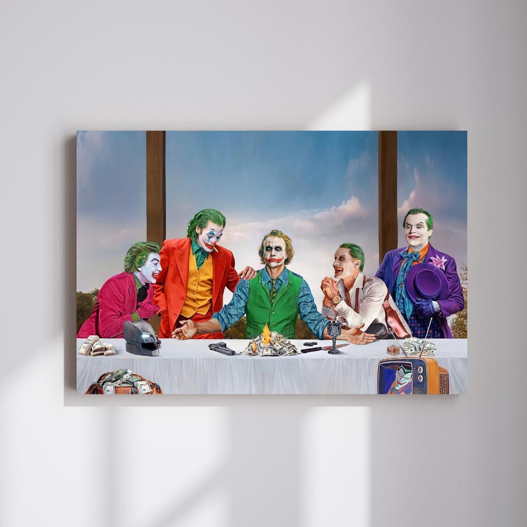 Last Supper Inspired Canvas Wall Art, Dark Comic Home Decor - Etsy