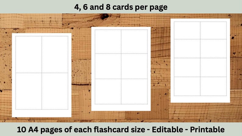Blank Flashcards, Flash Cards, Palmcards, Palm Cards, Printable, Study ...