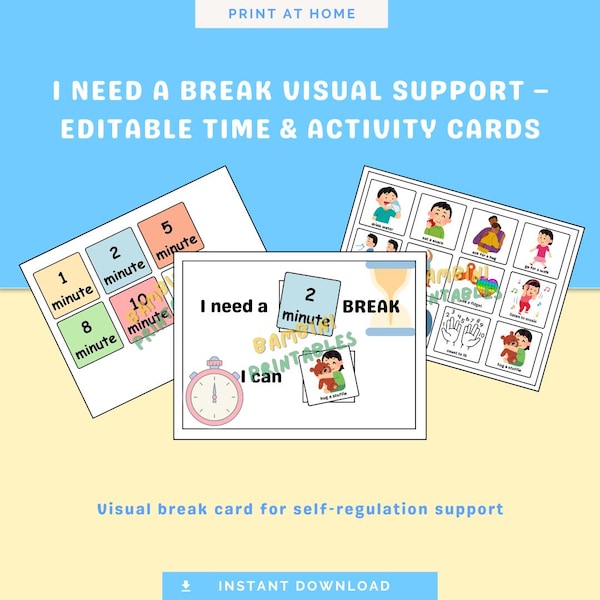 I Need a Break Visual - Etsy