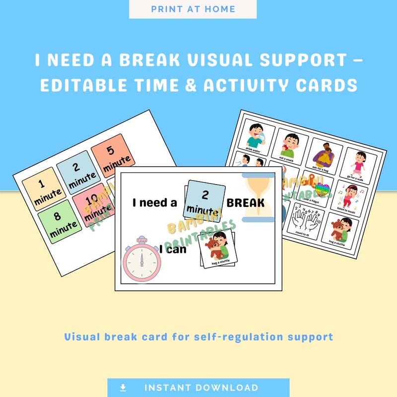 I Need a Break Visual - Etsy