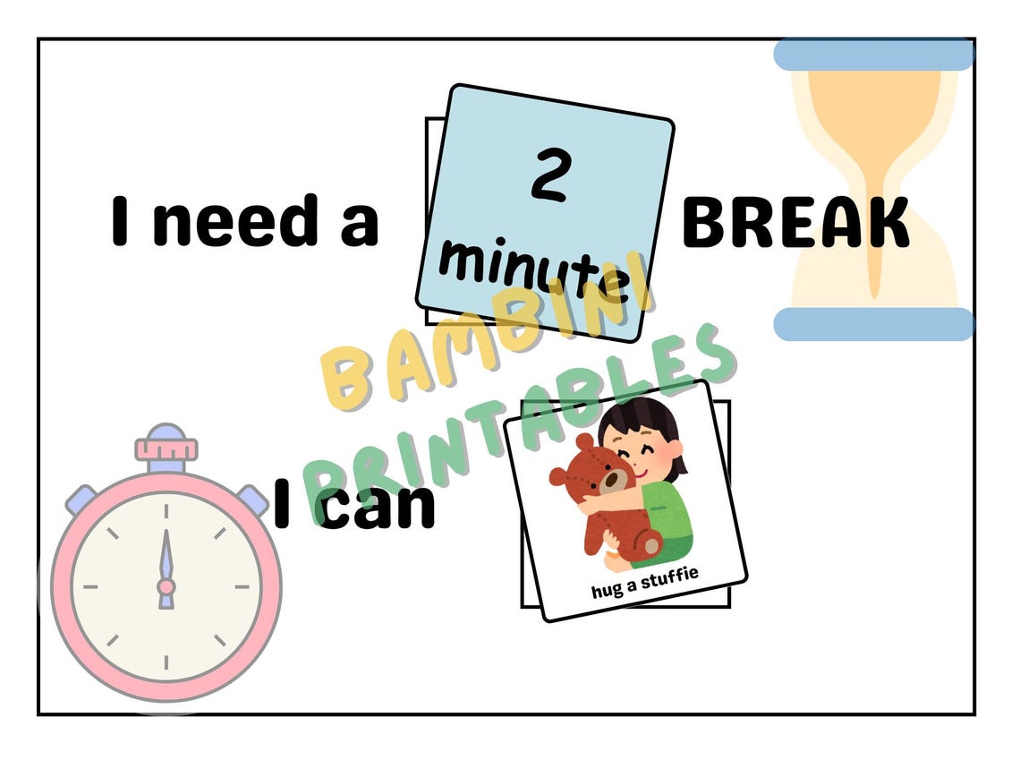 I Need a Break Visual Support | Editable Time & Activity Cards ...