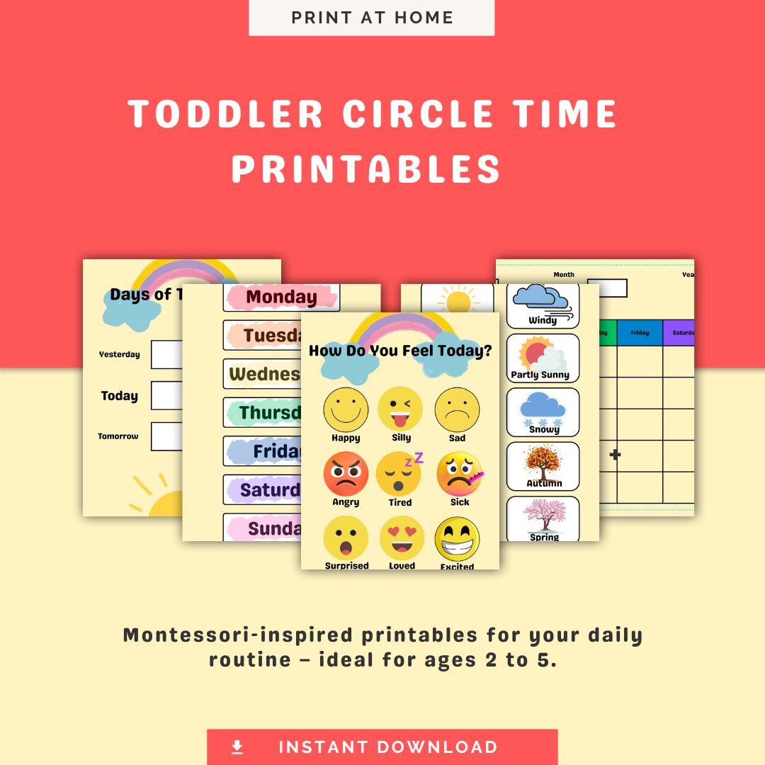 Circle Time Preschool Printables | Toddler Visual Schedule, Calendar ...