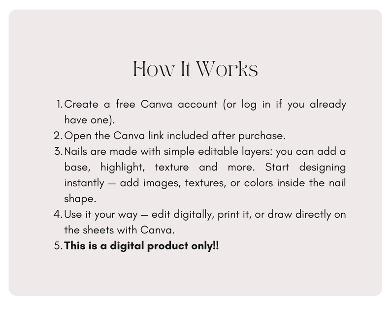 Nail Design Planner, Nail Art Template, Salon Tech Press on Digital ...