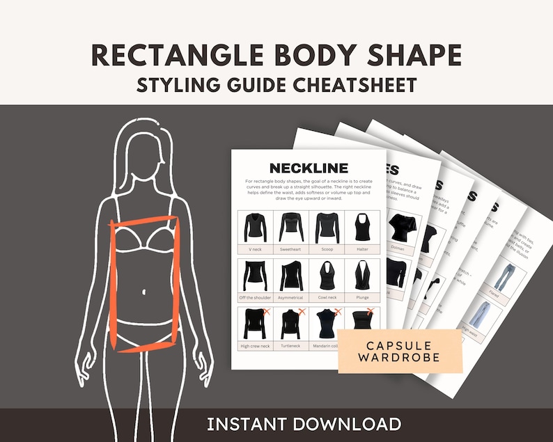 Rectangle Body Shape Style Guide, Capsule Wardrobe Planner, Online ...