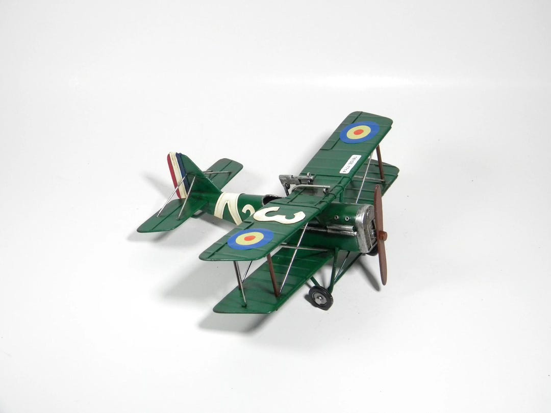 Dark Green Vintage Biplane – Handcrafted Metal Aircraft Model - Etsy