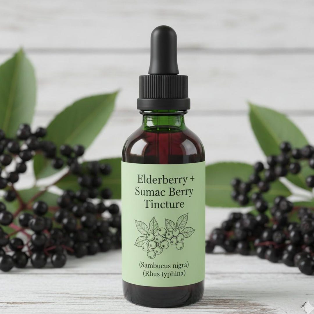 Elderberry & Sumac Herbal Tincture Extract Wellness Drops • Small Batch ...