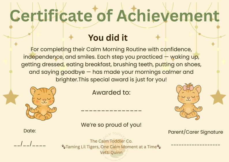 Gentle Morning Routine Ebook: Toddler Flashcards, Certificate & Chart ...