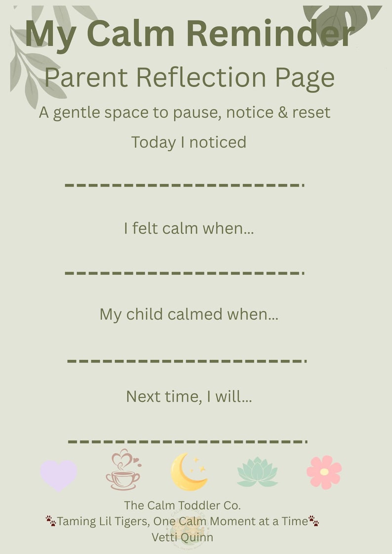 Gentle Parenting Guide: Calm Reminder Ebook & Reflection Chart (PDF ...