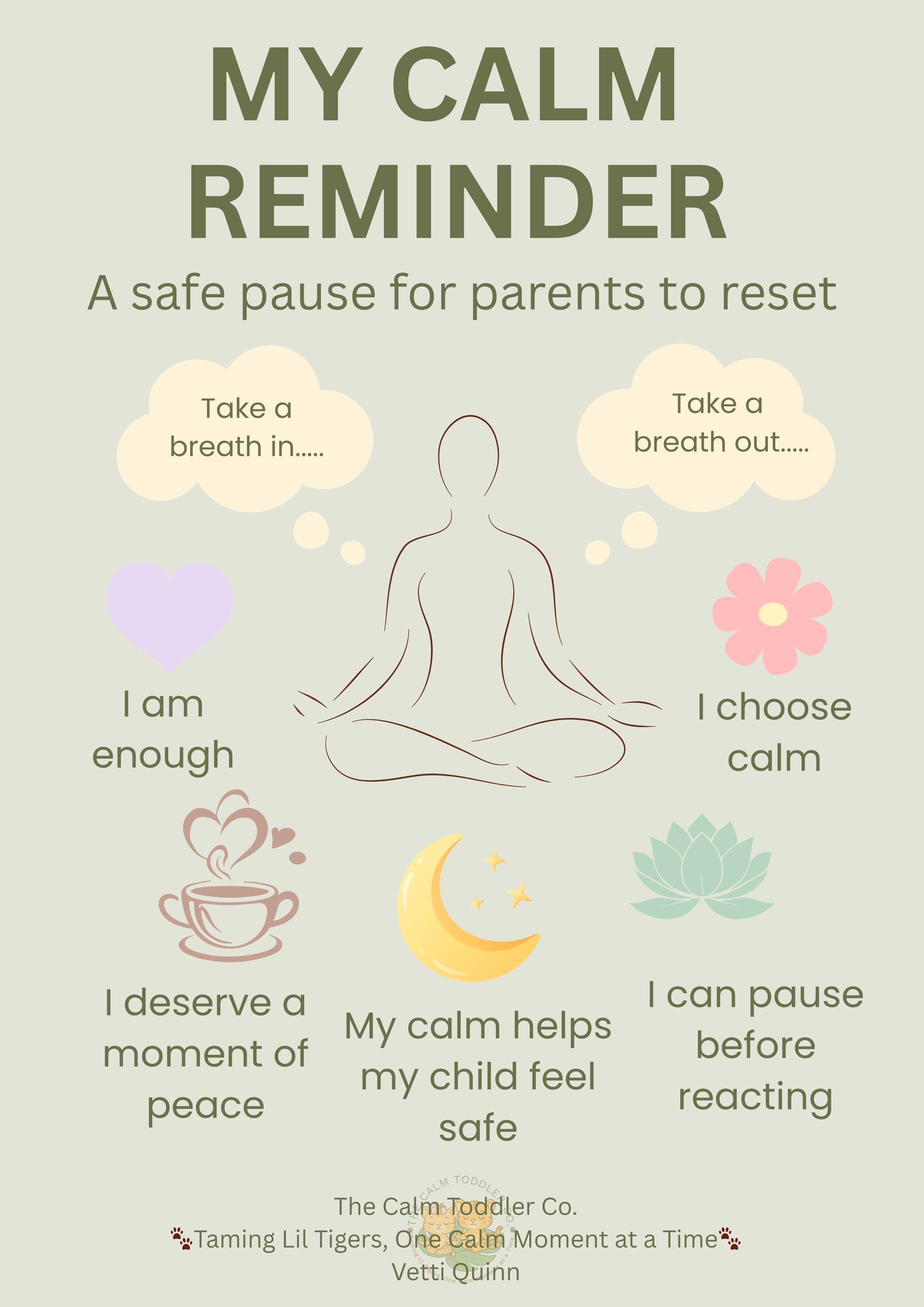 My Calm Reminder – Parent Guide | Printable Calm Parenting Ebook and ...