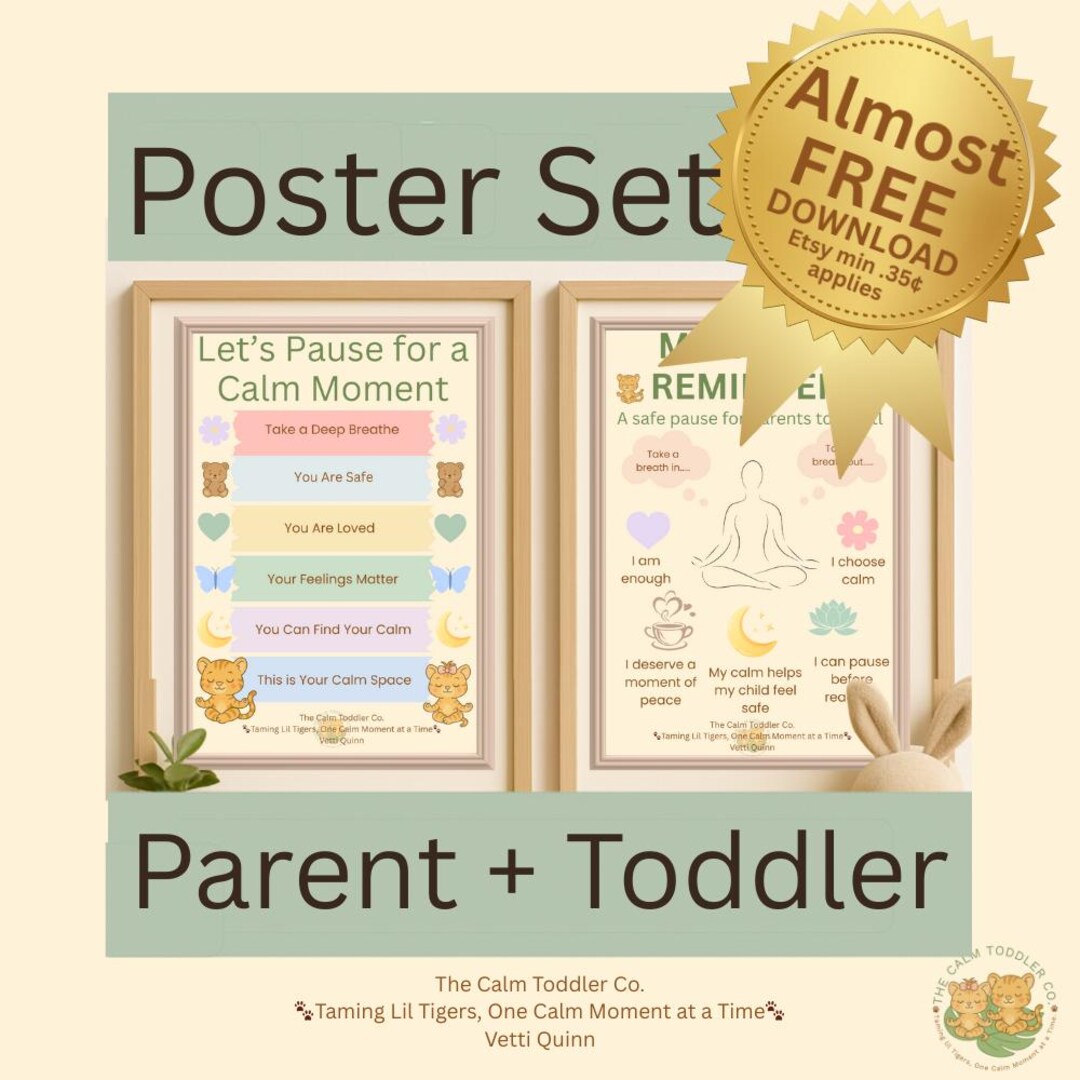 Calm Corner Posters: Toddler Emotions Chart + Parent Reminders (digital ...