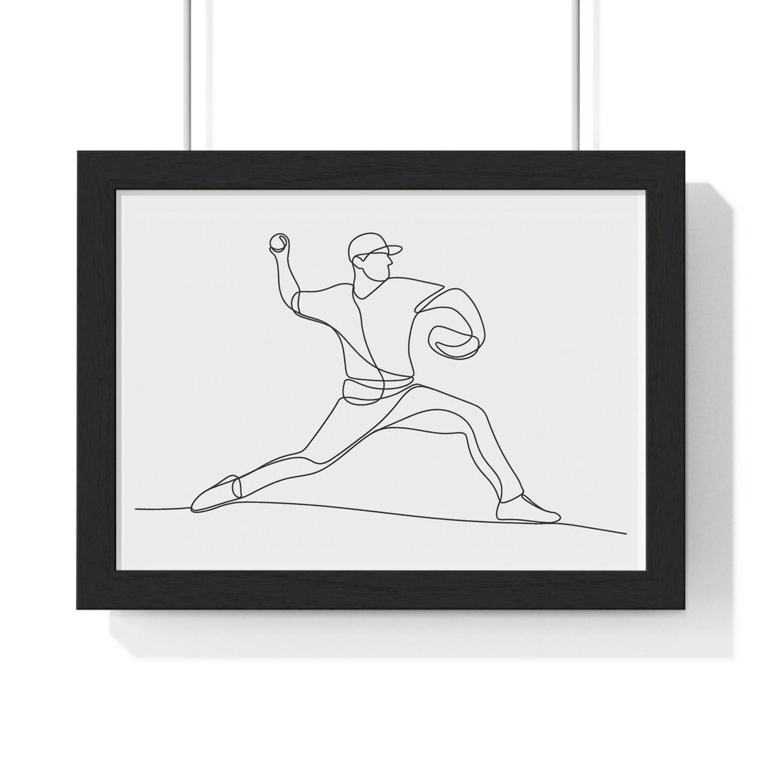 Baseball Pitcher Line Art Download | Vintage Baseball Art | Baseball ...