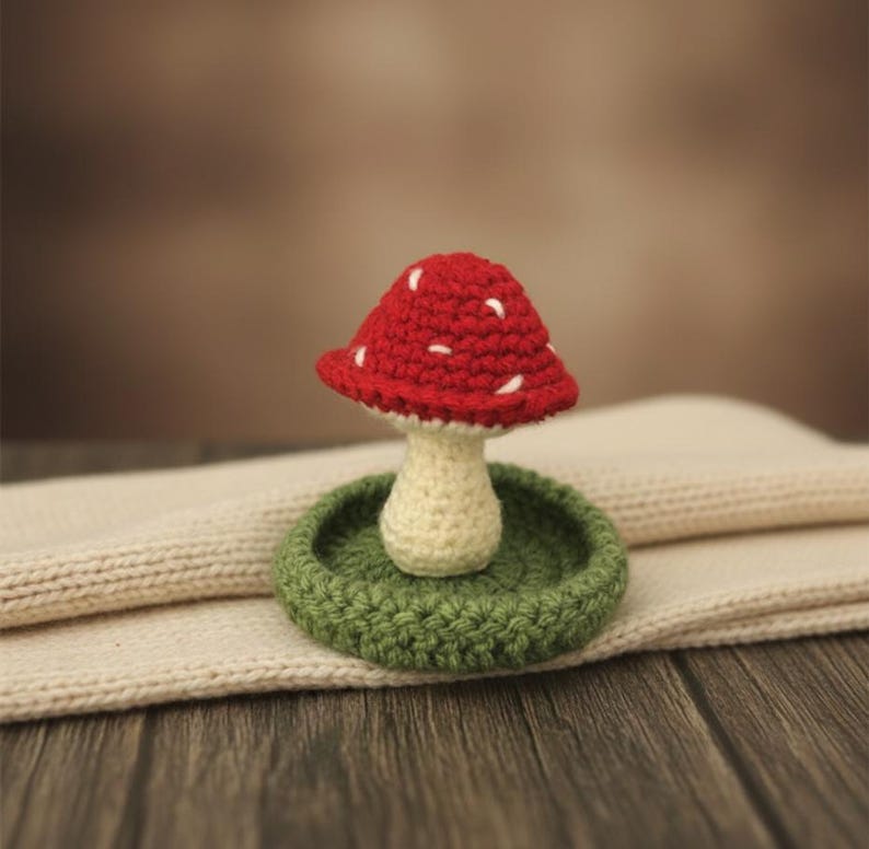 Crochet Mushroom Plushie Pattern, Amigurumi Toadstool Ornament, Cute ...