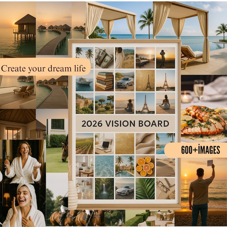 Mega Vision Board Printable | Luxury Lifestyle, Travel, Success ...