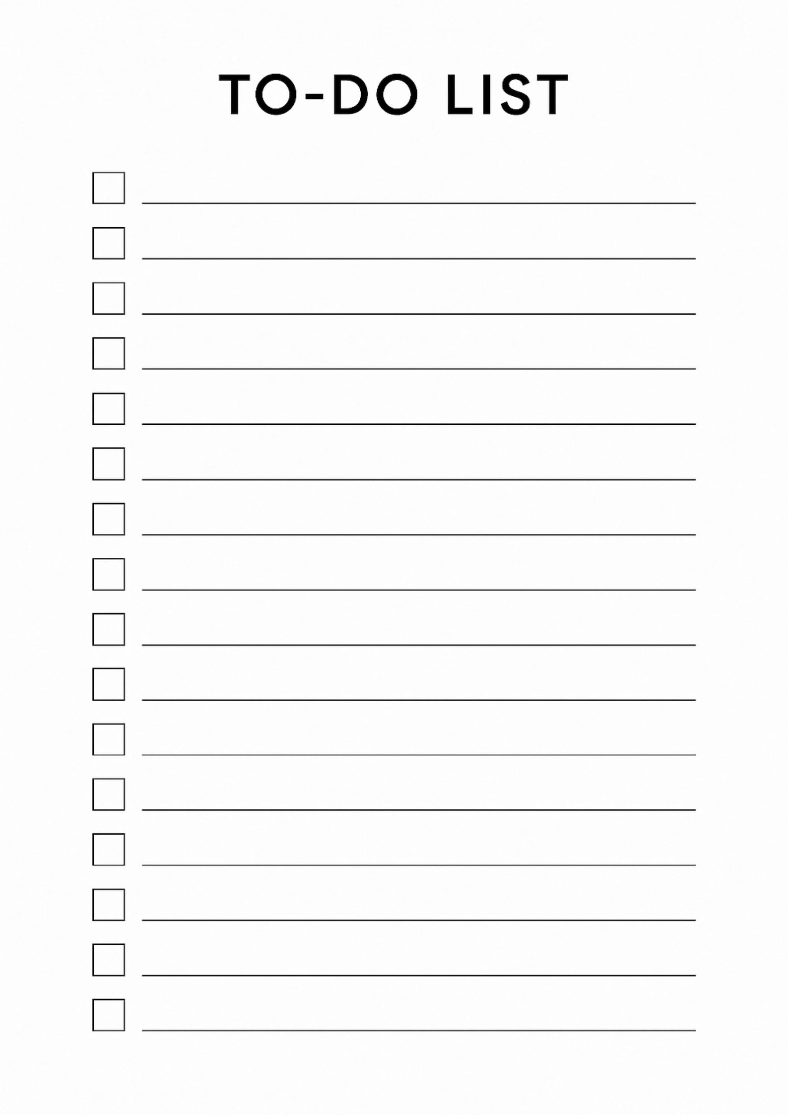Printable To-do List Black-white A4 US Letter,minimal Planner Page, PDF ...