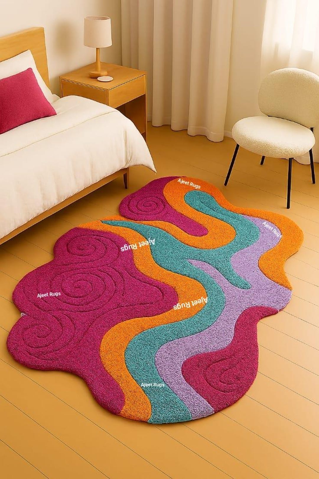Modern Abstract Multicolor Rug for Bedroom & Living Room 5x7 5x8 6x9 - Etsy