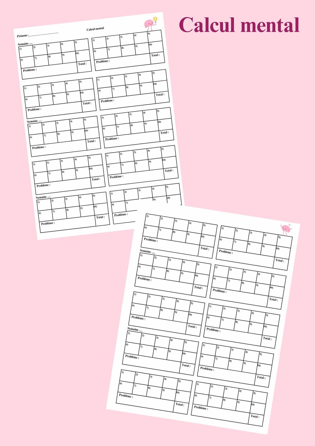 Mental Calculation Sheet - Etsy