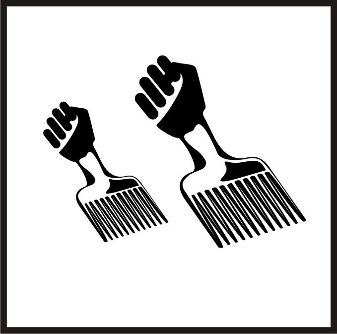 Double Duo Fro Fork Picks With Fist Handle Afro Pride Choose Color ...