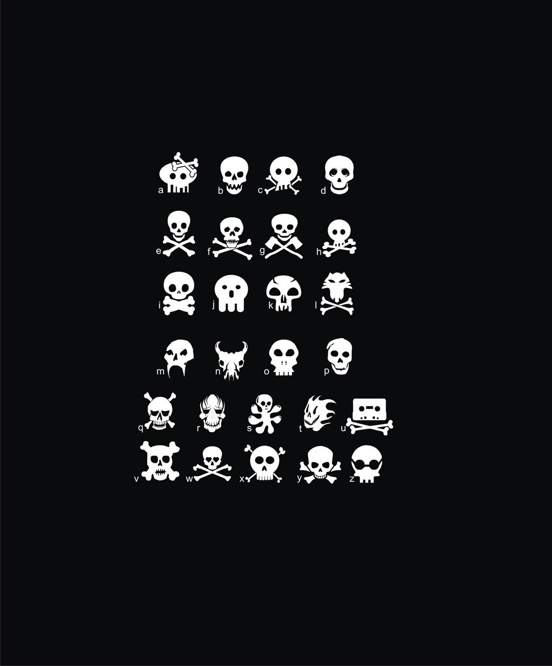 A to Z Skulls Skullorama Skully Skullfest Skullford Mcskullicious ...