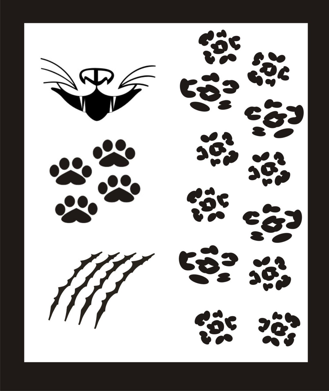 Cat Face Paws Prints Scratches Spots Kitty Helmet Decals - Etsy