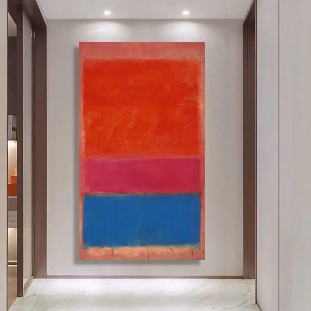 Mark Rothko Color Blocks Canvas, Modern Minimalist Wall Art, Red Pink ...
