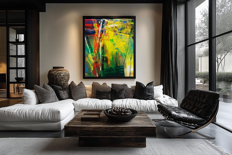 Gerhard Richter Style Abstract Canvas Art:modern Home & Office, Large ...