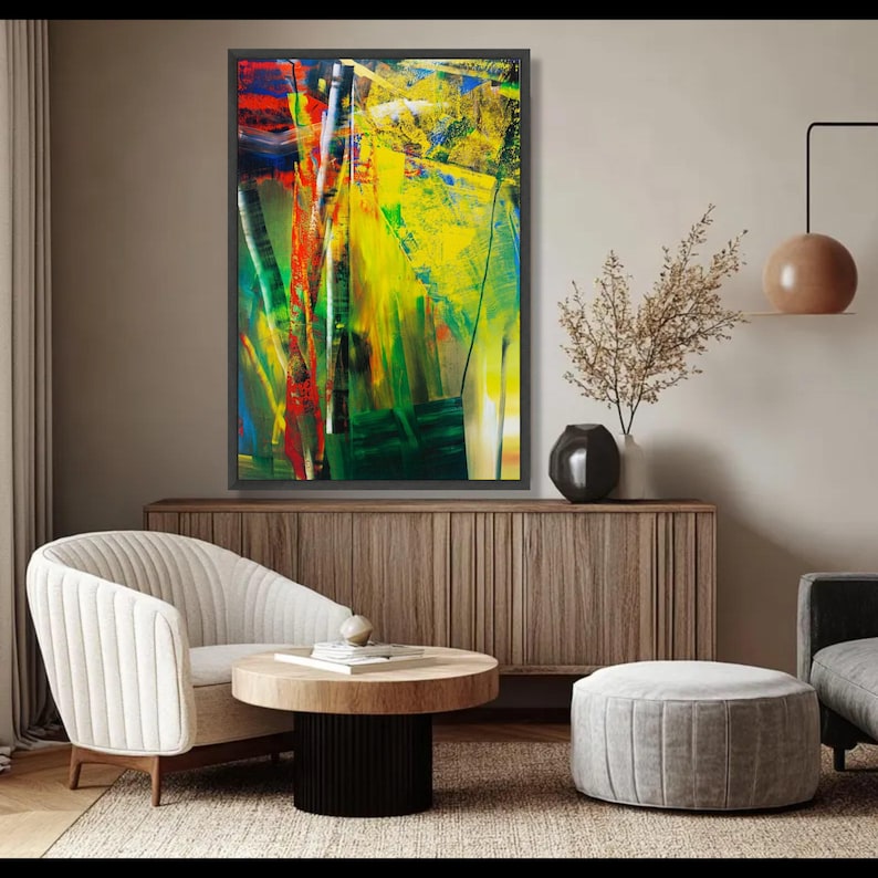 Gerhard Richter Style Abstract Canvas Art:modern Home & Office, Large ...