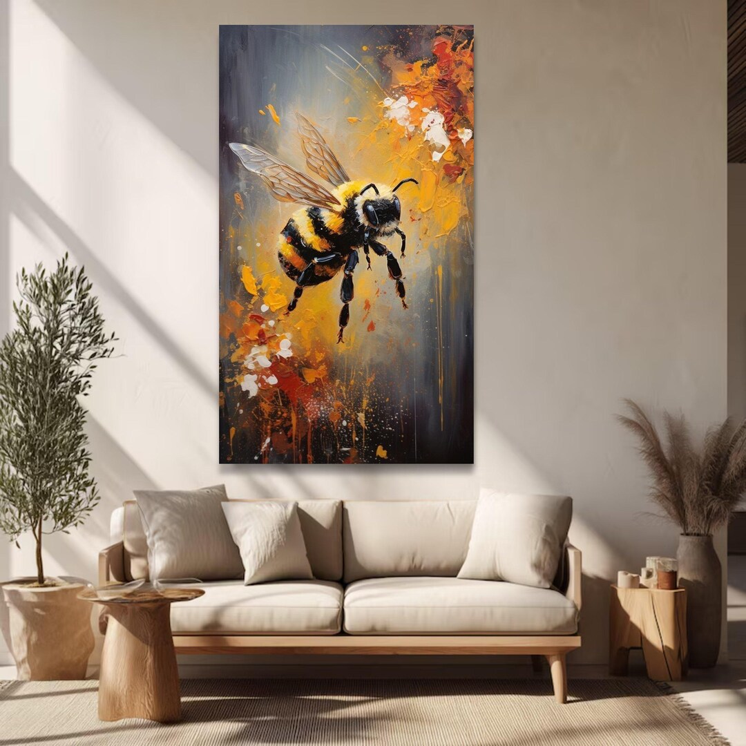 Bumblebee Close-up Canvas Art, Nature-inspired Wall Decor, Printed ...