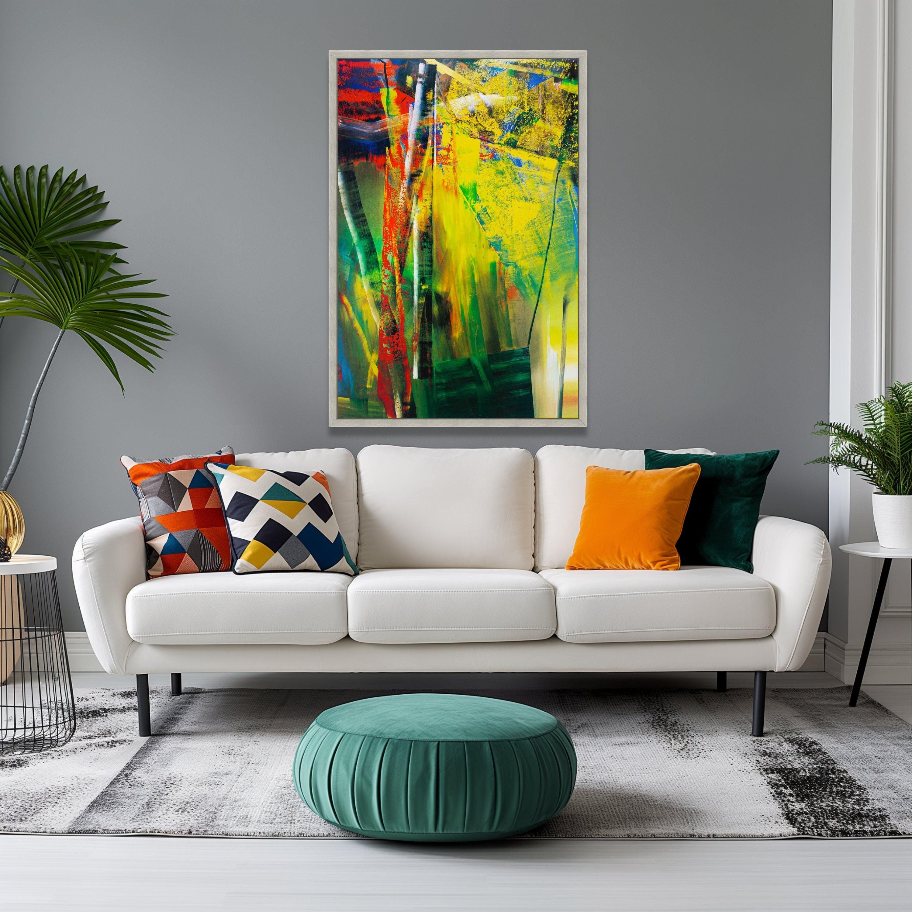 Gerhard Richter Style Abstract Canvas Art:modern Home & Office, Large ...