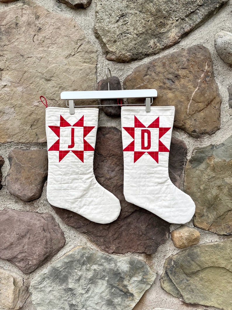 Custom Quilted Letter Stockings - Etsy