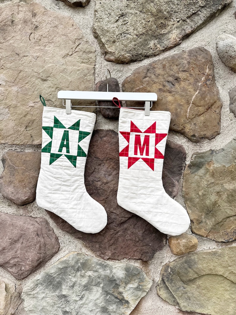 Custom Quilted Letter Stockings - Etsy