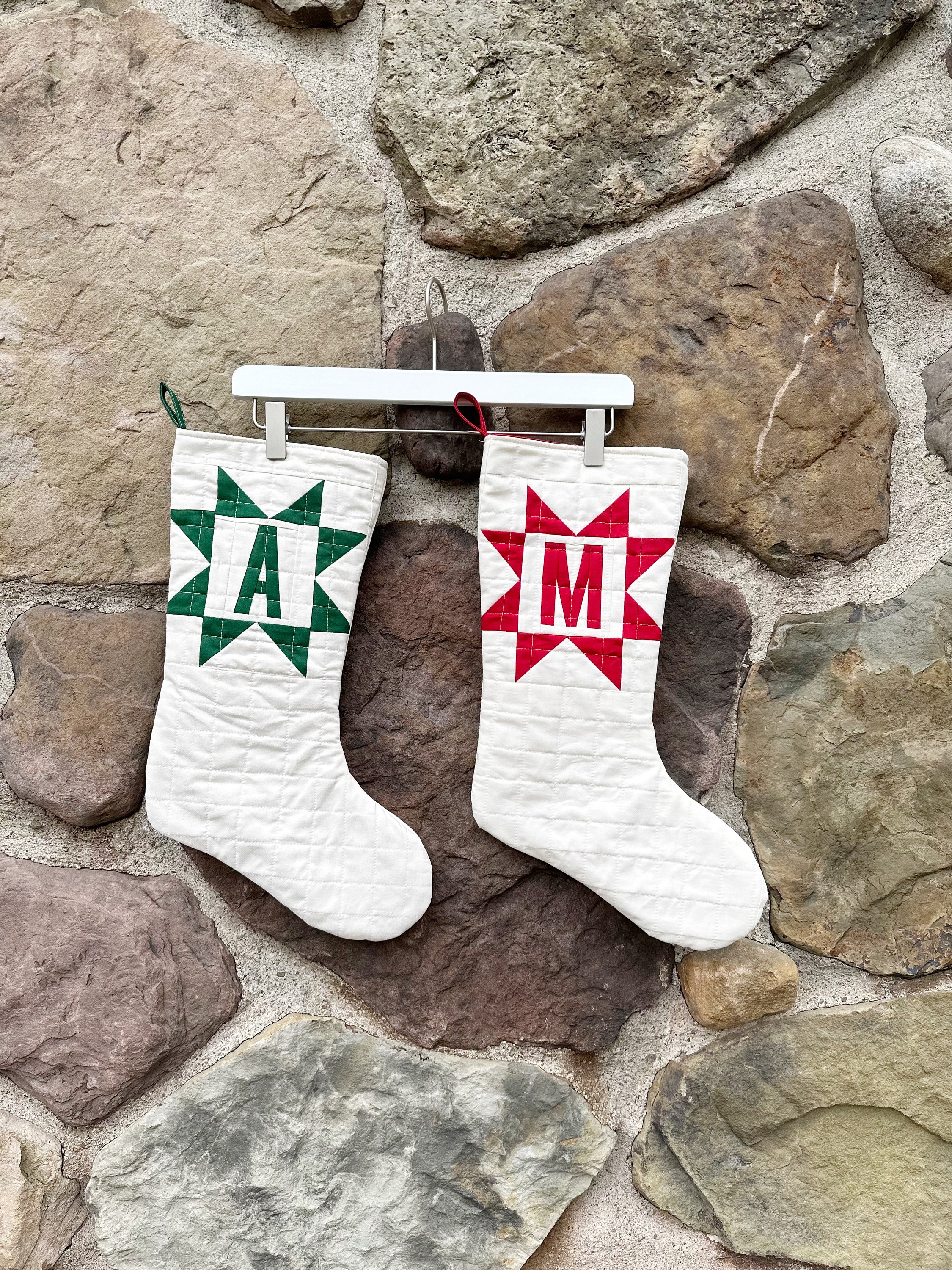 Custom Quilted Letter Stockings - Etsy