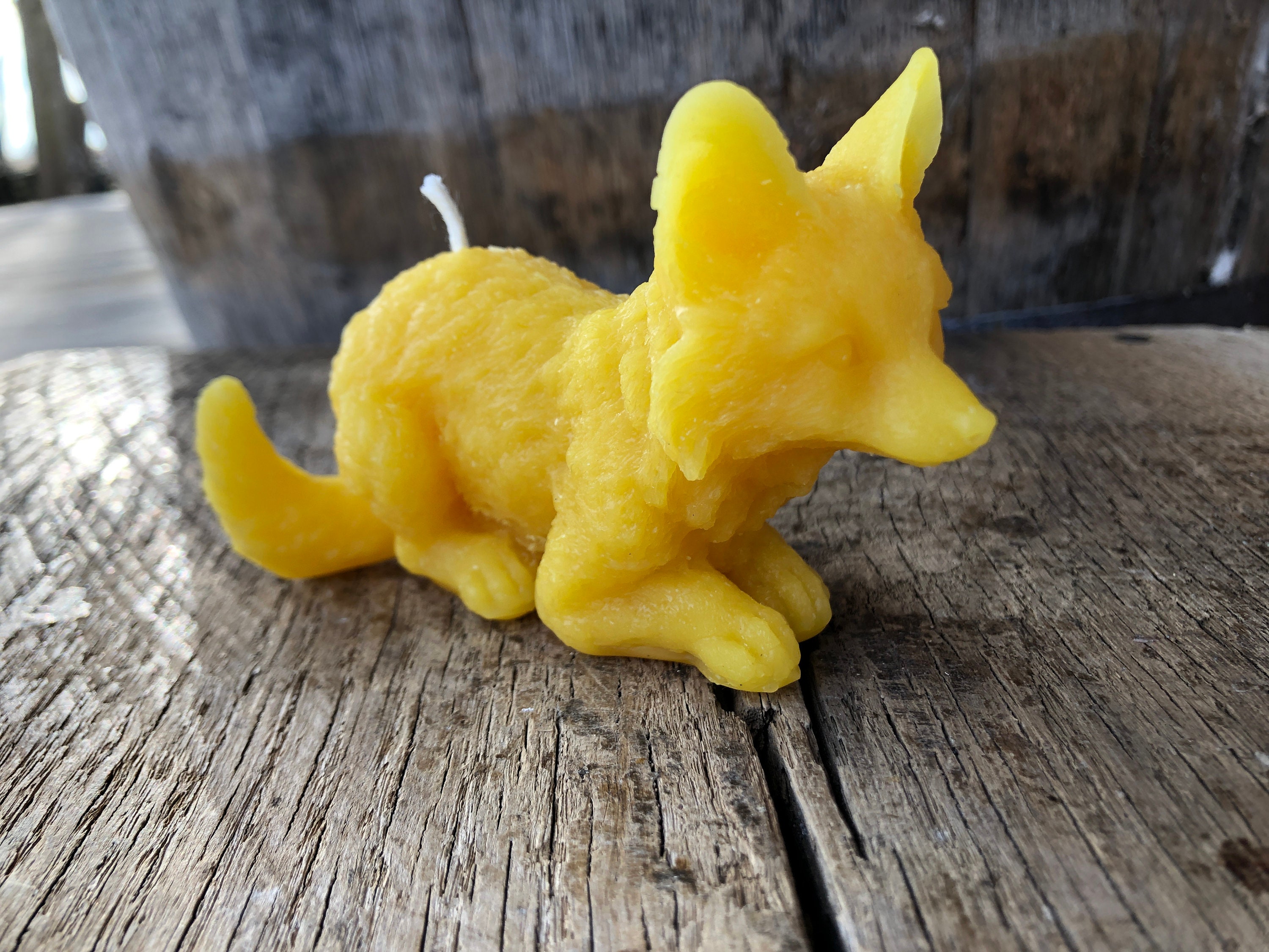 Fox shaped Beeswax Candle | Etsy