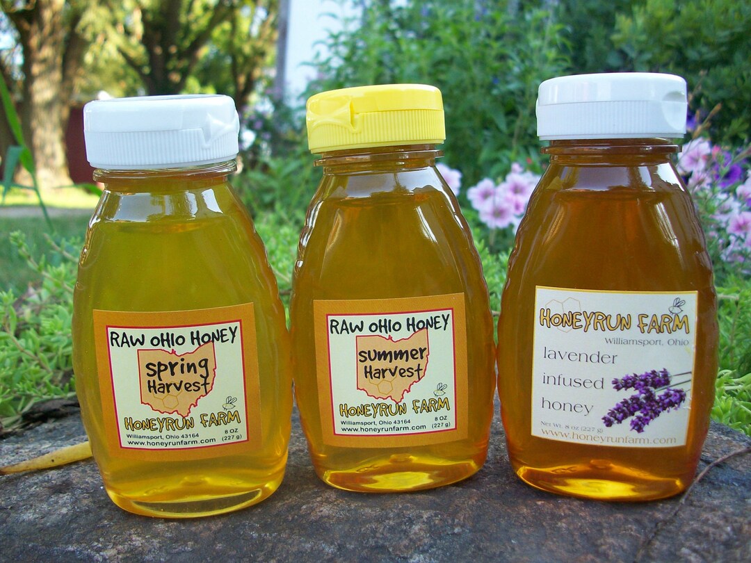Raw Honey Sampler - Summer, Spring, and Lavender Infused Honey -three 8 ...
