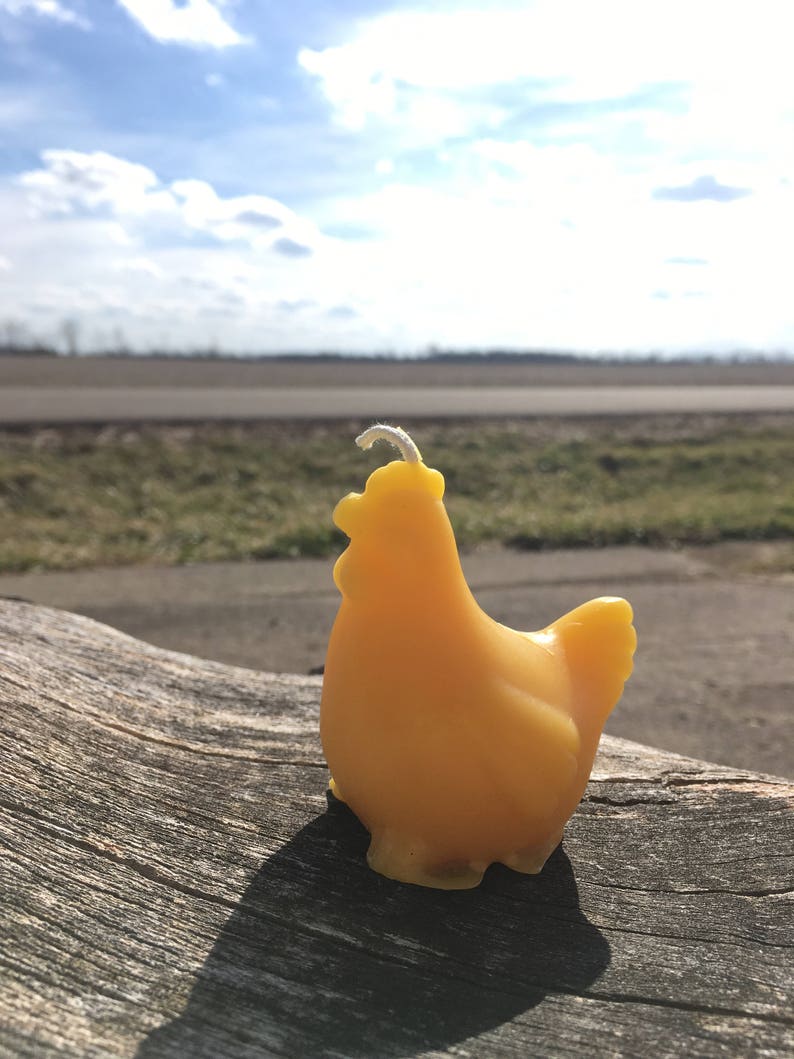 Chicken Beeswax Candle - 3" Tall - Etsy