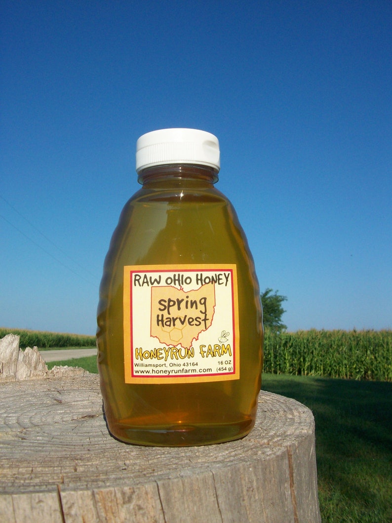 Pure Raw Spring Honey 32 ounce jar nectar from Black | Etsy