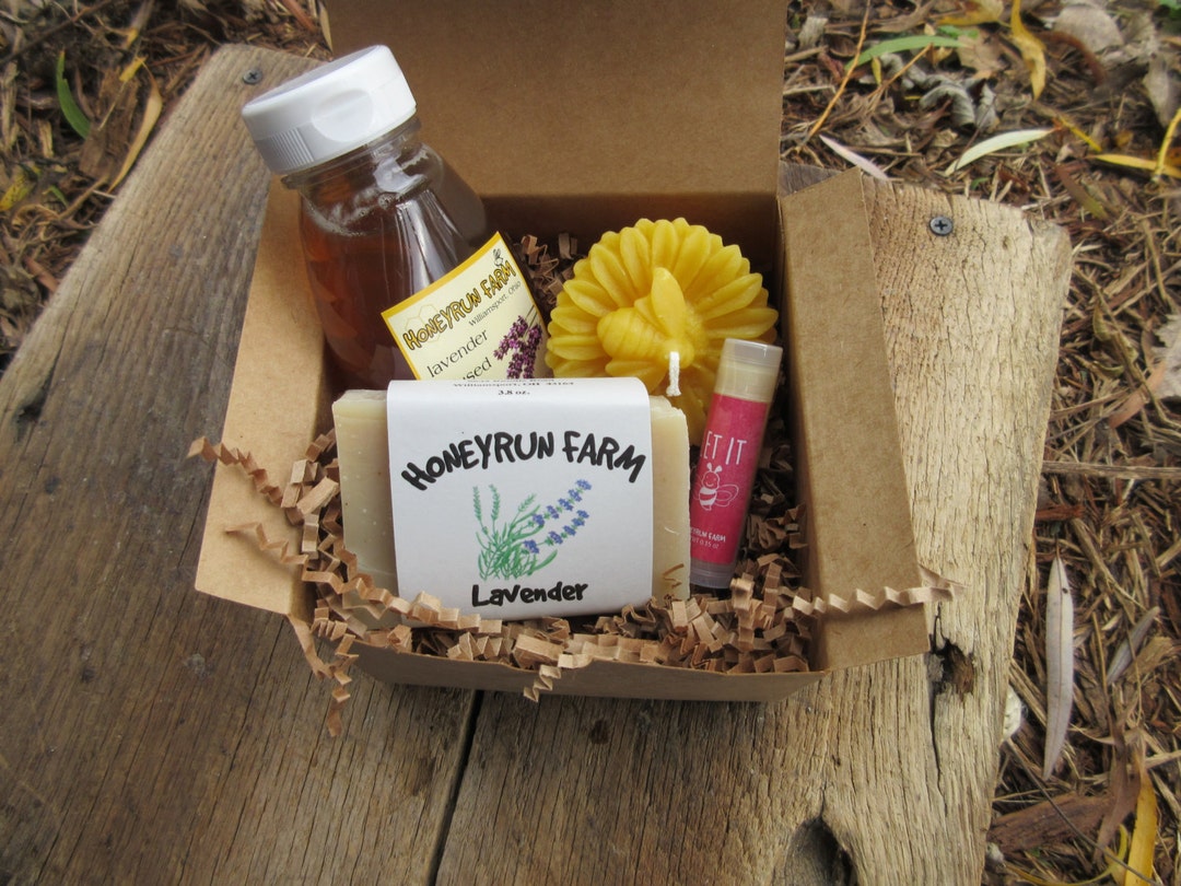 Lavender Gift Package - 8 Oz Lavender Infused Honey, Lavender Soap, Lip ...